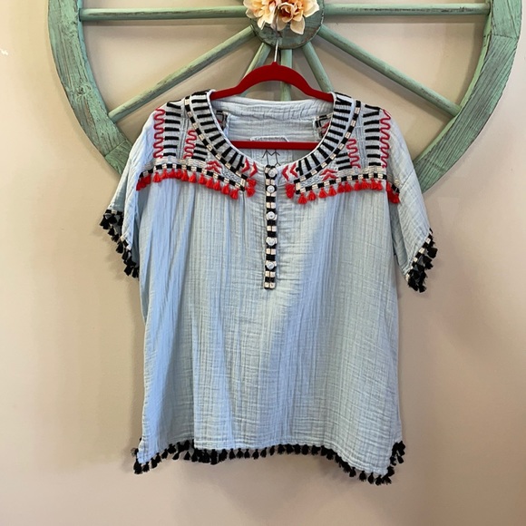 Johnny Was | Tops | Johnny Was Embroidered Top | Poshmark